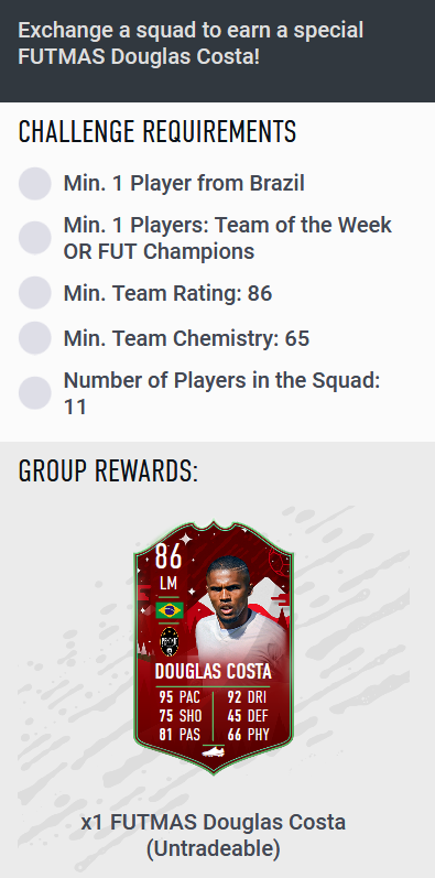 Fifa 20 Douglas Costa Futmas Sbc Requirements Fifaultimateteam It Uk