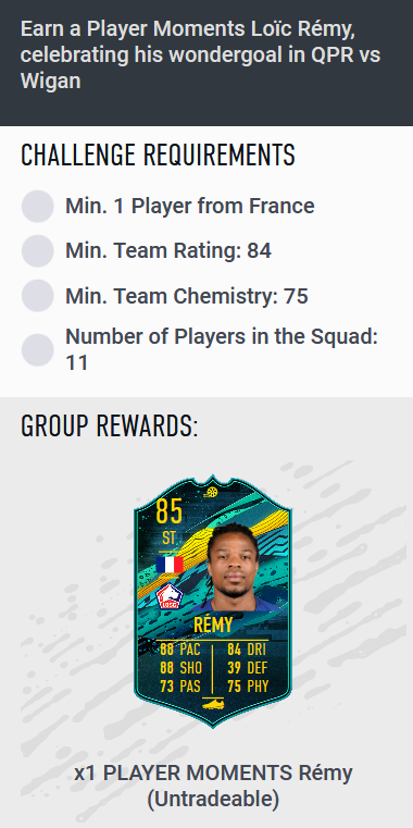 FIFA 20: Loic Remy – Player Moments SBC - Requirements ...