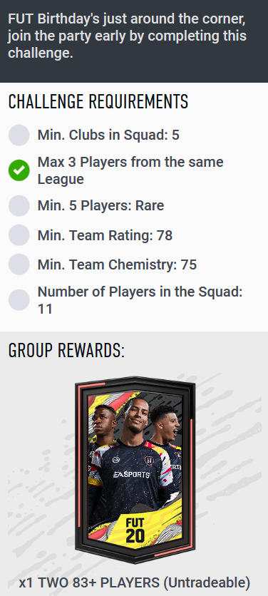 FIFA 20: Birthday Wish SBC Requirements - FifaUltimateTeam.it - UK