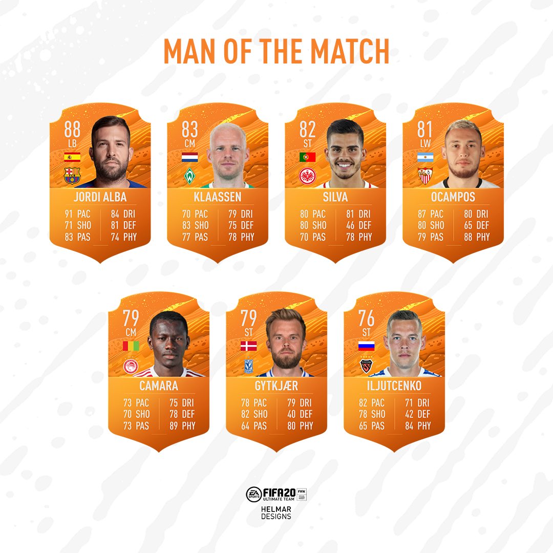 FIFA 20: MOTM Jordi Alba Klaassen Silva – 17 June Man of The Match ...