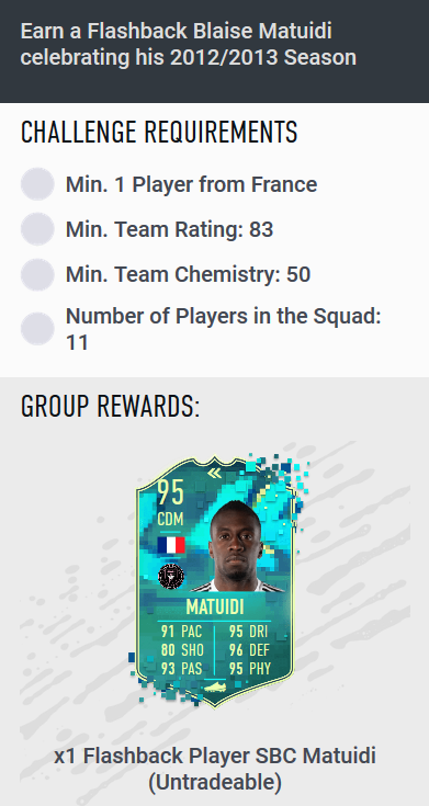 FIFA 20: Blaise Matuidi – Flashback SBC - Requirements and Solutions ...