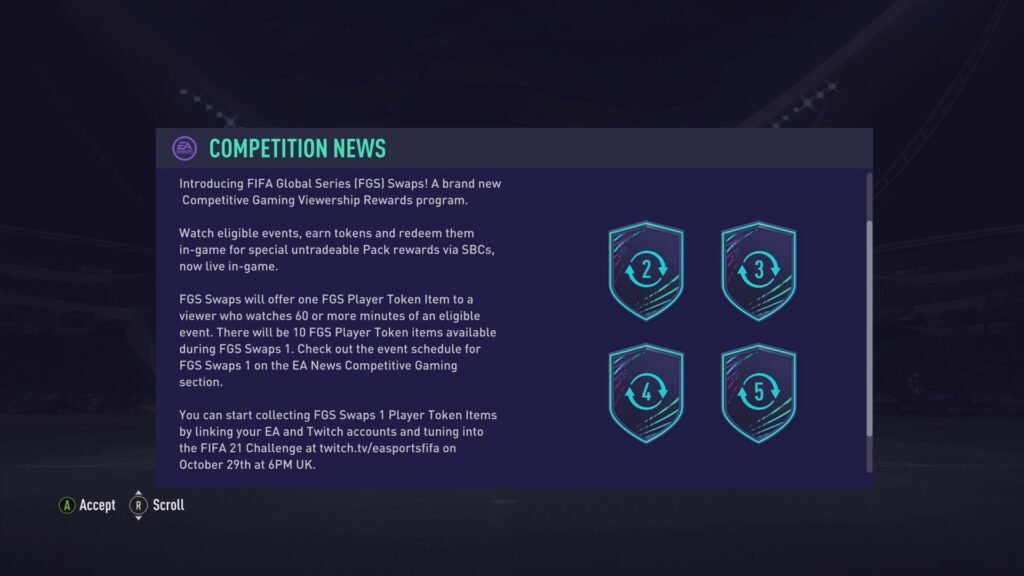 FIFA 21: FGS Swaps Official Details - New Competitive Gaming Viewership ...