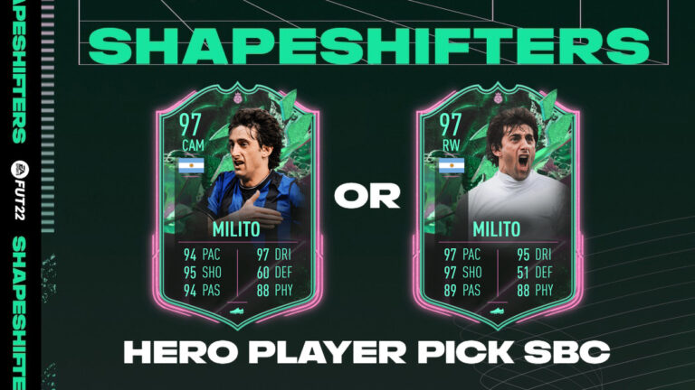 FIFA 22 SBC Diego Milito Shapeshifters Heroes Player Pick: Cheapest ...