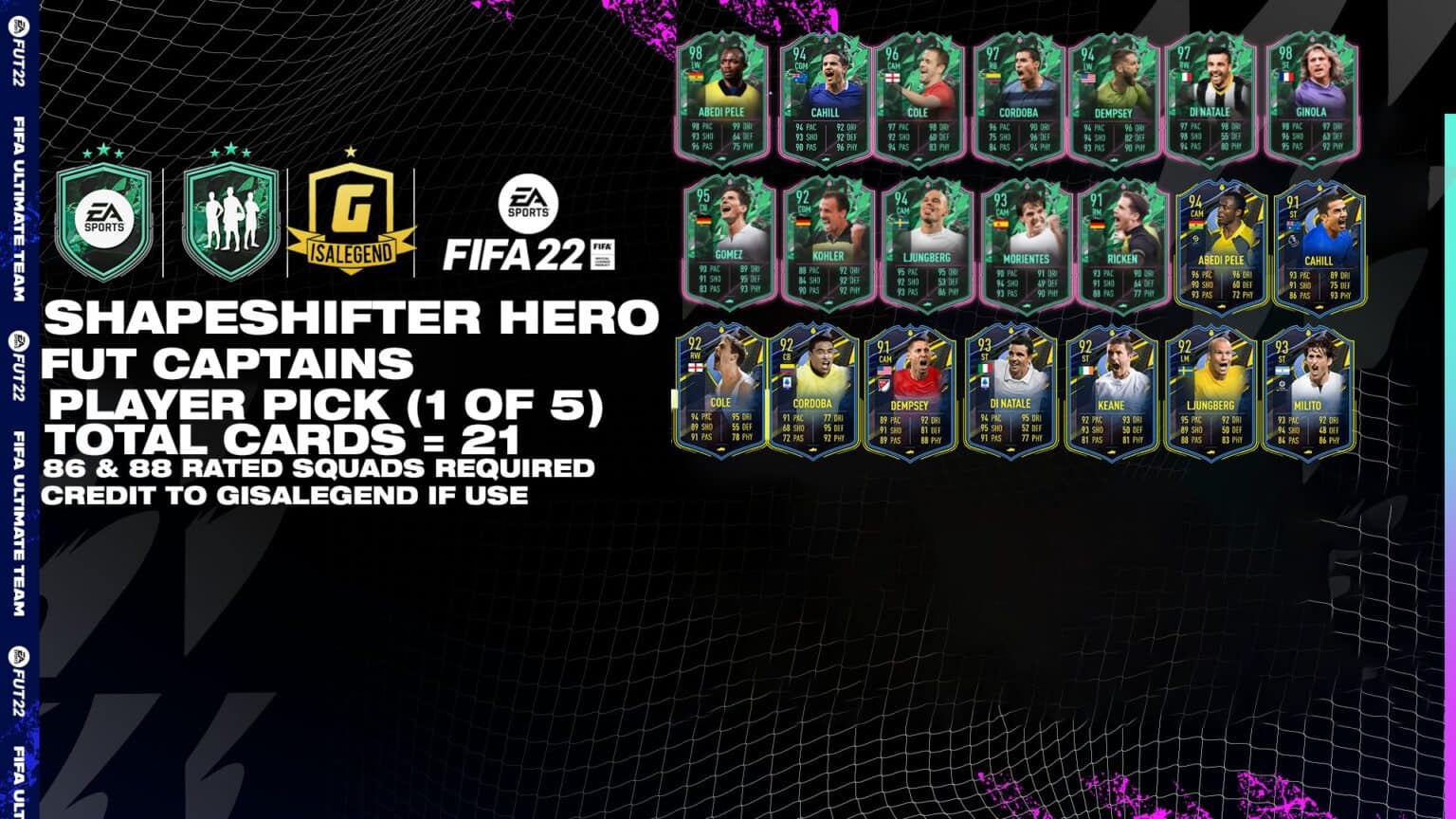 FIFA 22 FUT Hero Shapeshifters & Captains Player Pick SBC - Which ...