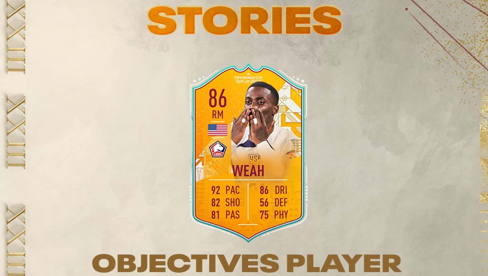 FIFA 23 Timothy Weah World Cup Stories WCS Objectives - How to Complete ...