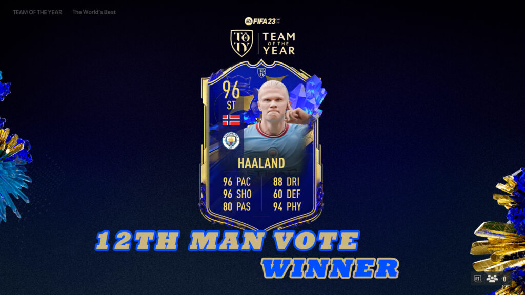 FIFA 23 Erling Haaland TOTY Winner: The 12th Man Vote was won by the Norwegian striker ...