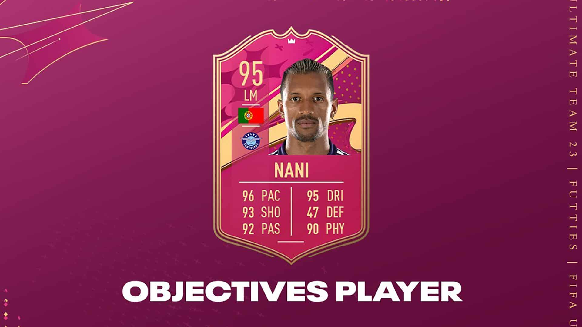FIFA 23 Nani FUTTIES Objectives and Crafting Upgrade SBC - FifaUltimateTeam.it - UK