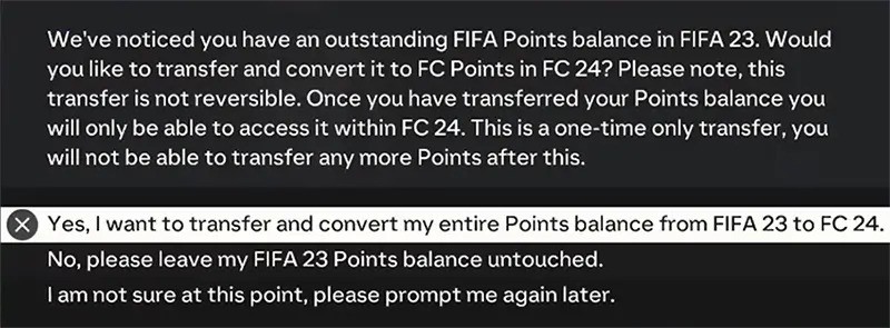 How to Transfer and Convert FIFA 23 Points to EA SPORTS FC 24 ...