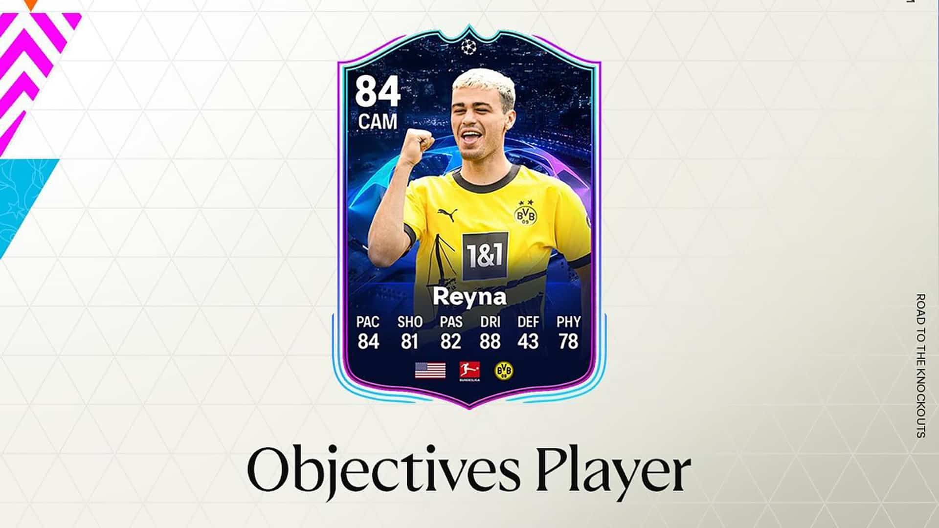 EA FC 24 Giovanni Reyna RTTK Objectives - UCL Road To The Knockouts ...