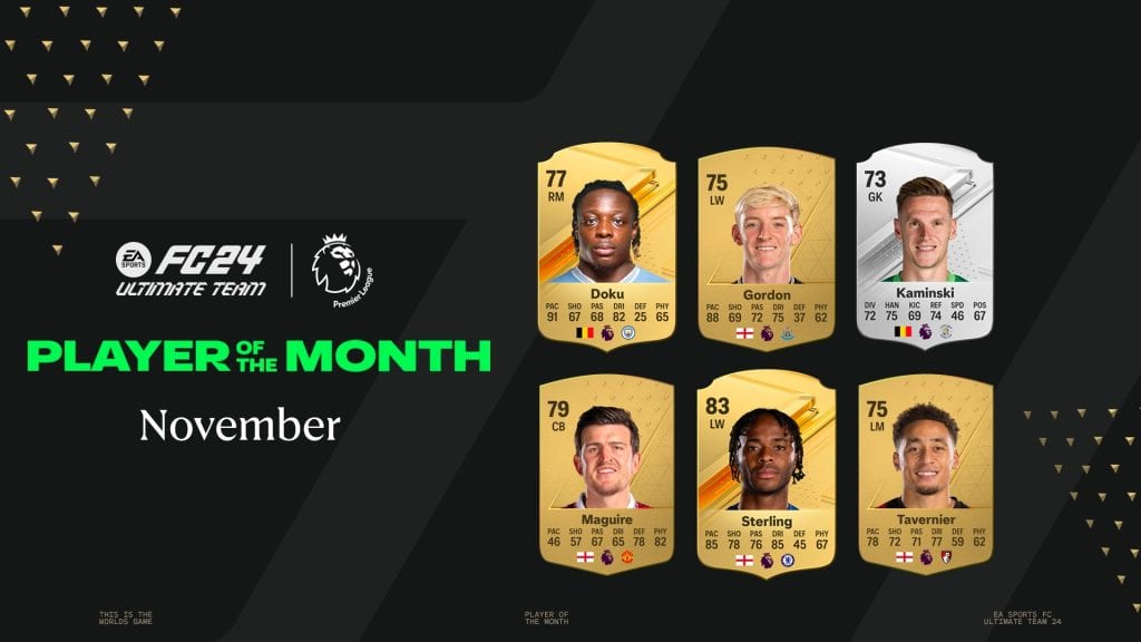 EA FC 24 POTM Premier League November 2023 Nominees - How To Vote ...
