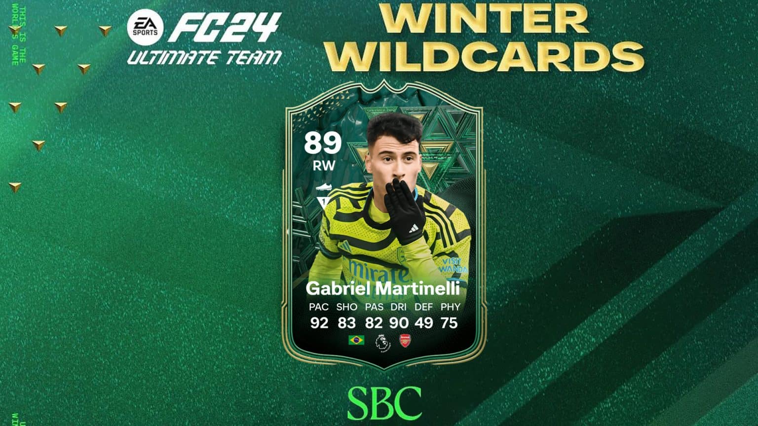EA FC 24 Gabriel Martinelli Winter Wildcards SBC – Cost, Cheapest Solutions | FifaUltimateTeam ...