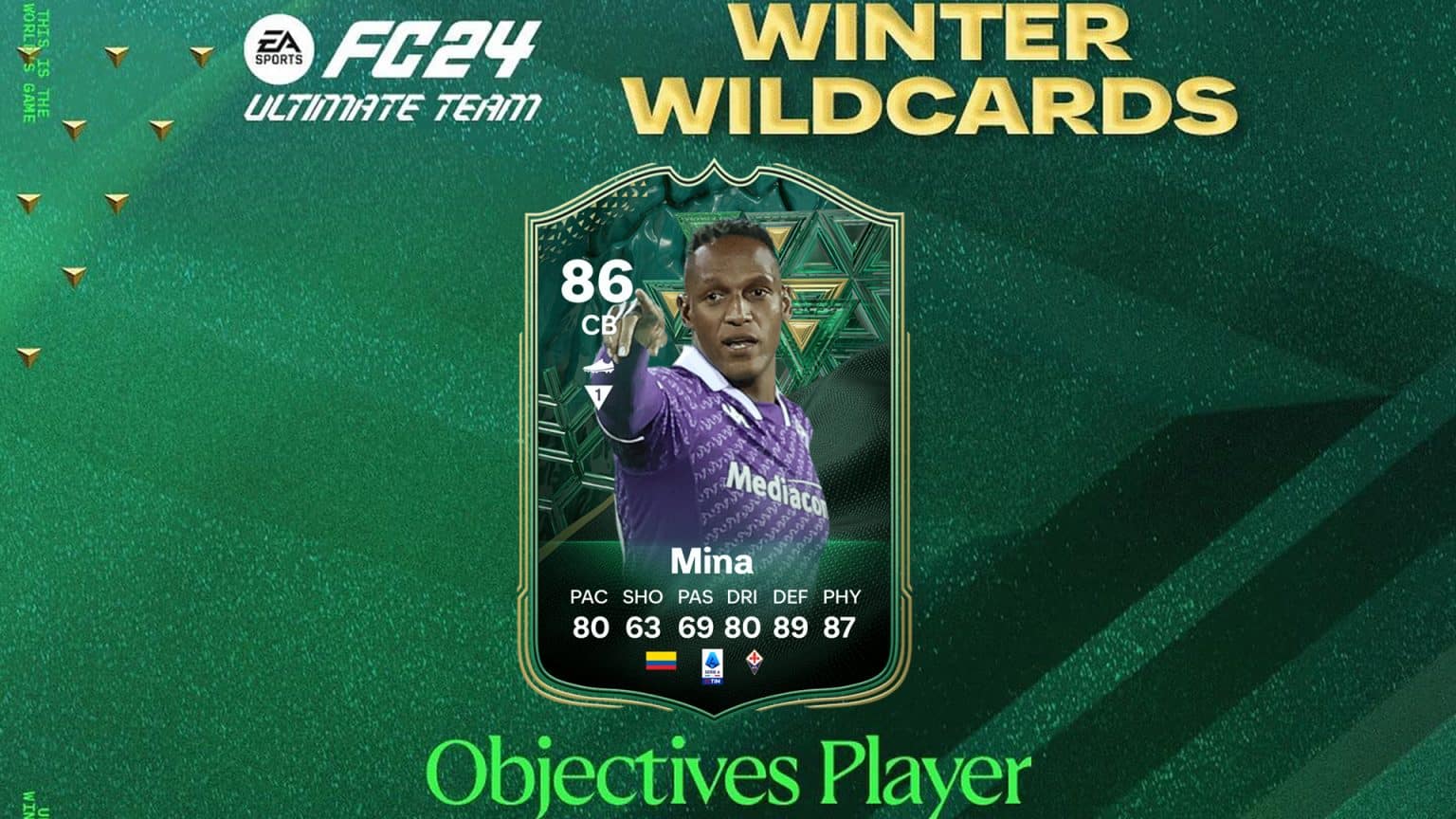 EA FC 24 Yerry Mina Winter Wildcards Objectives | FifaUltimateTeam.it - UK