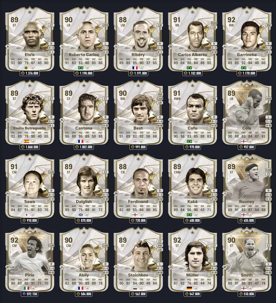 EA FC 24 SBC 87+ Base or Centurions Icon Upgrade Top Rewards List And ...