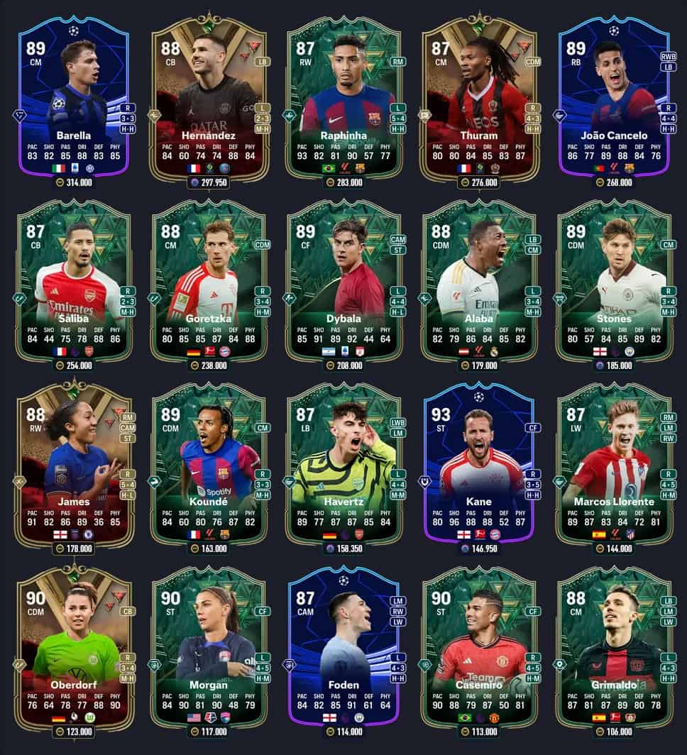 EA FC 24 SBC 87+ Ultimate Dynasties, TOTGS or Winter Wildcards Player ...