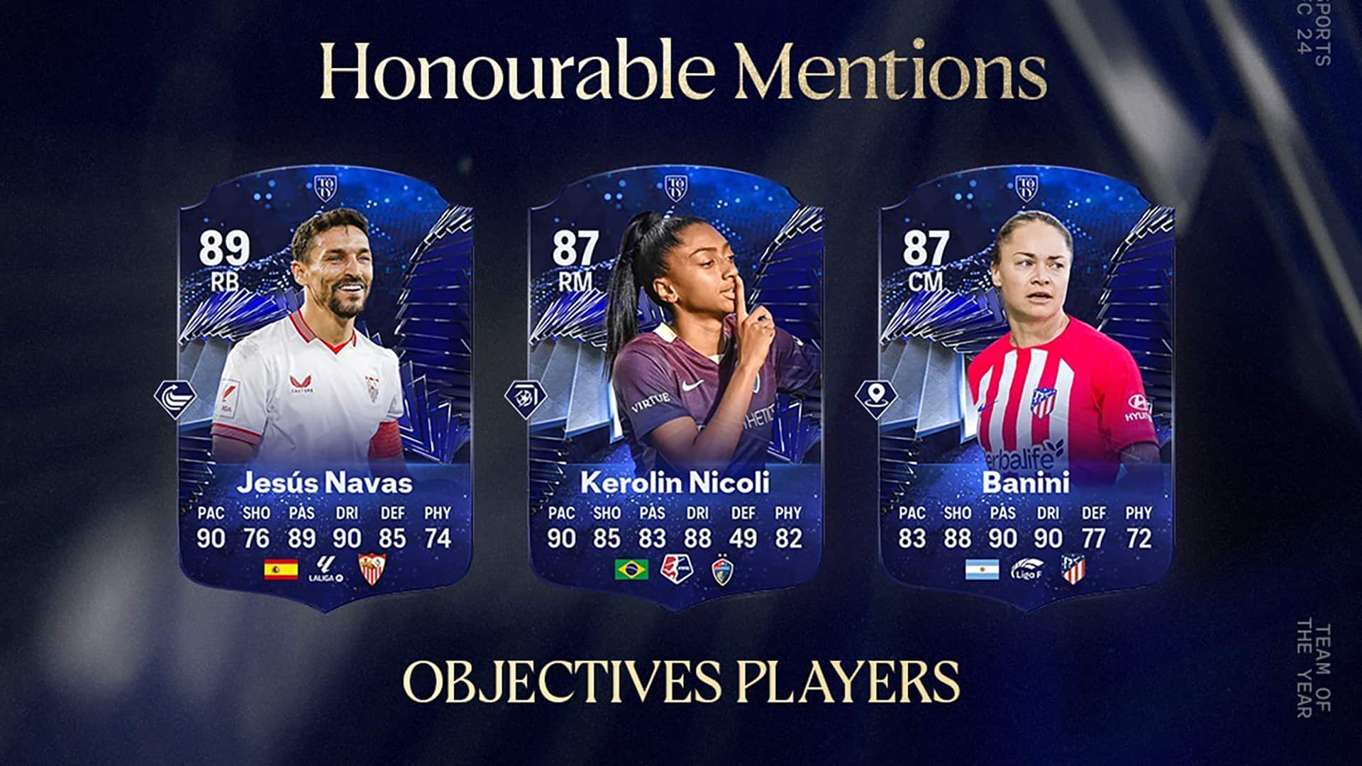 FC 24 TOTY Cup Objectives: Jesus Navas, Banini and Nicoli Honourable ...