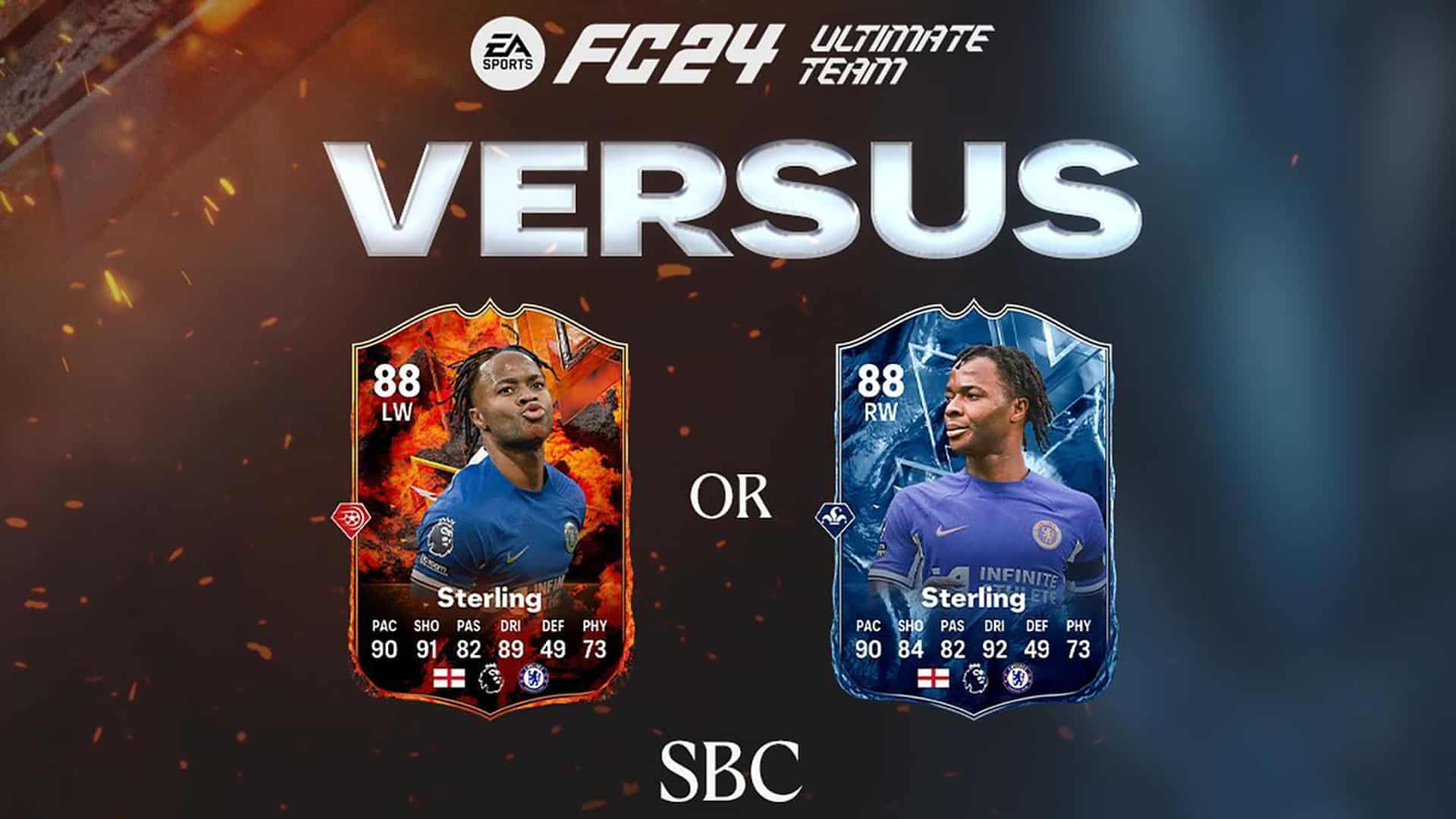 EA FC 24 SBC Raheem Sterling Fire Versus Ice - Which one to choose ...