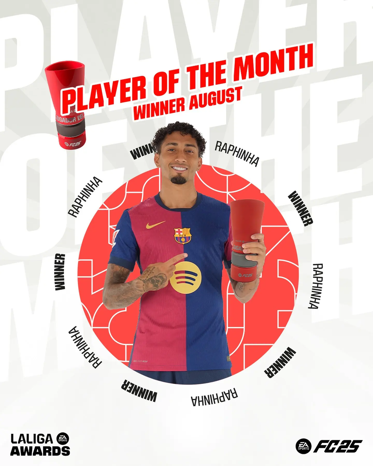 EA FC 25 Raphinha Wins LaLiga POTM August - FifaUltimateTeam.it - UK