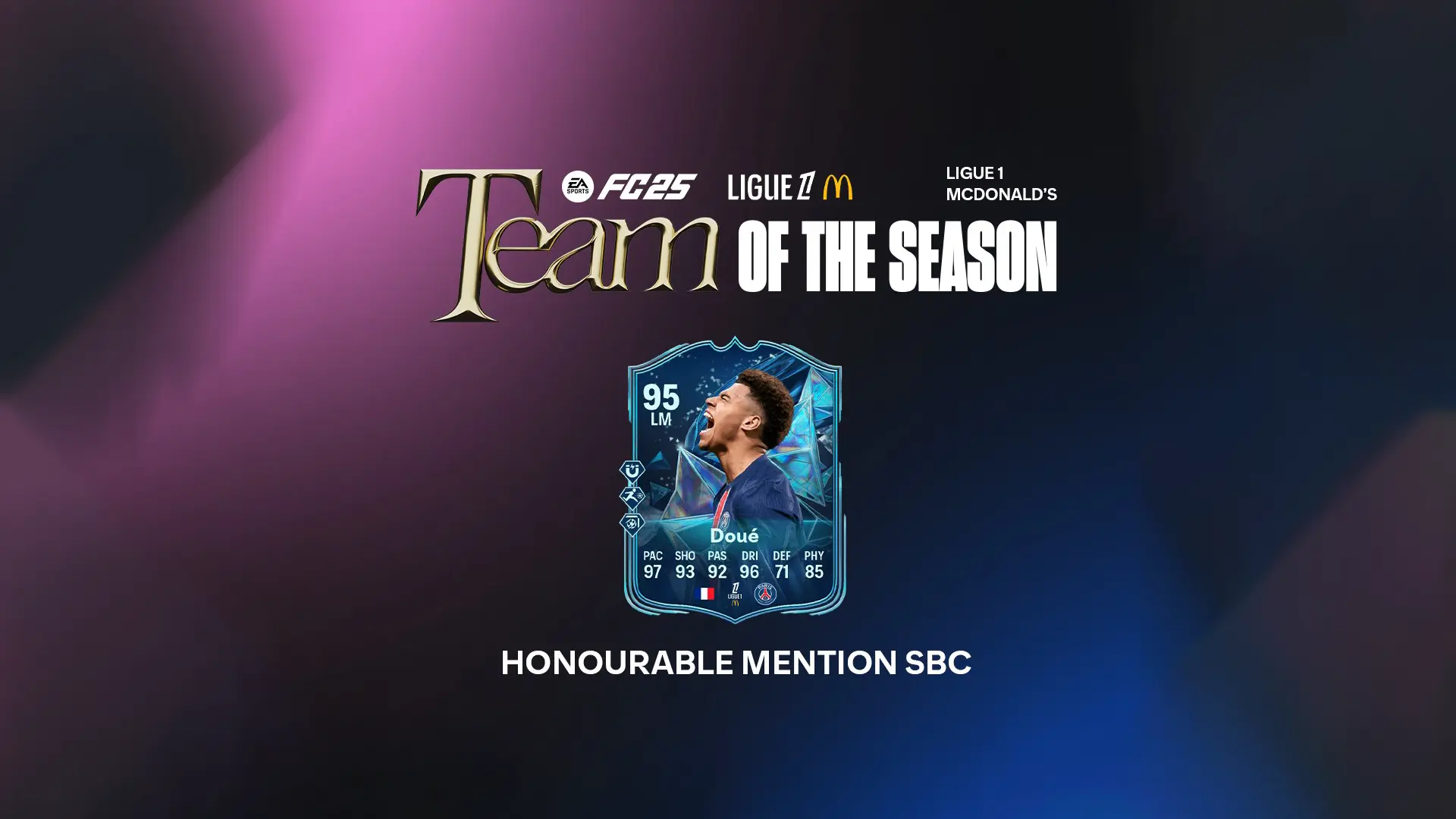 EA FC 25 Désiré Doué TOTS Ligue 1 SBC - FifaUltimateTeam.it - UK