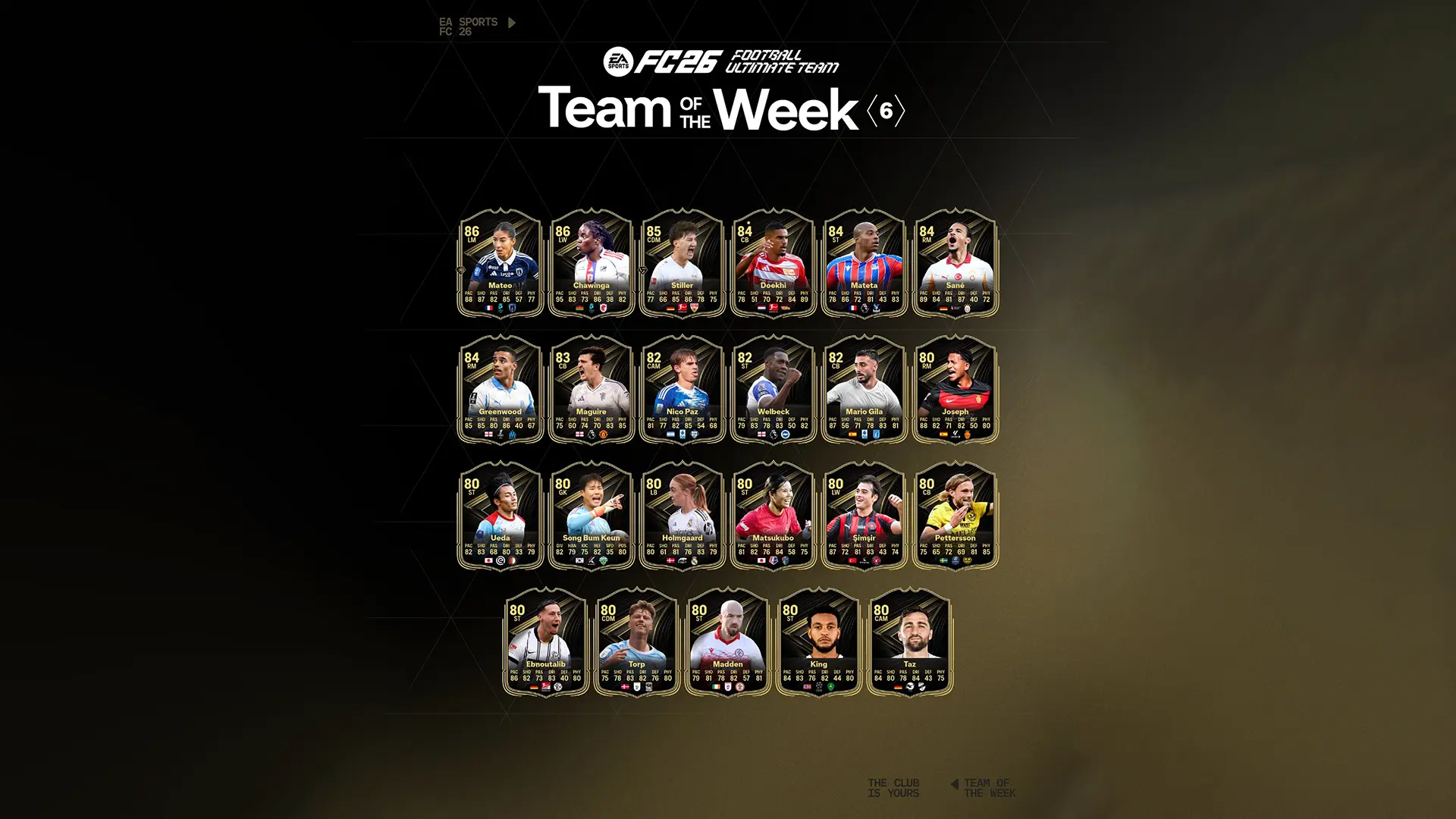 EA FC 26 Ratings Reload Team 1 Release On 10 October And All Players ...