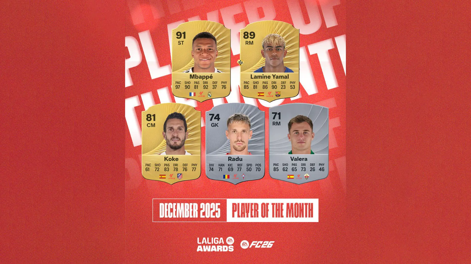 EA FC 26 LaLiga POTM November Nominees - Vote For The Best Player ...