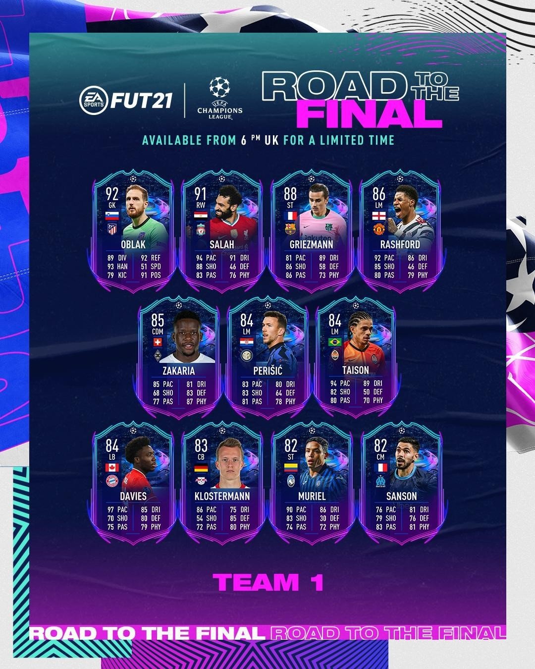 FIFA 21: Road To The Final Team 1 – Carte dinamiche della UCL e della ...