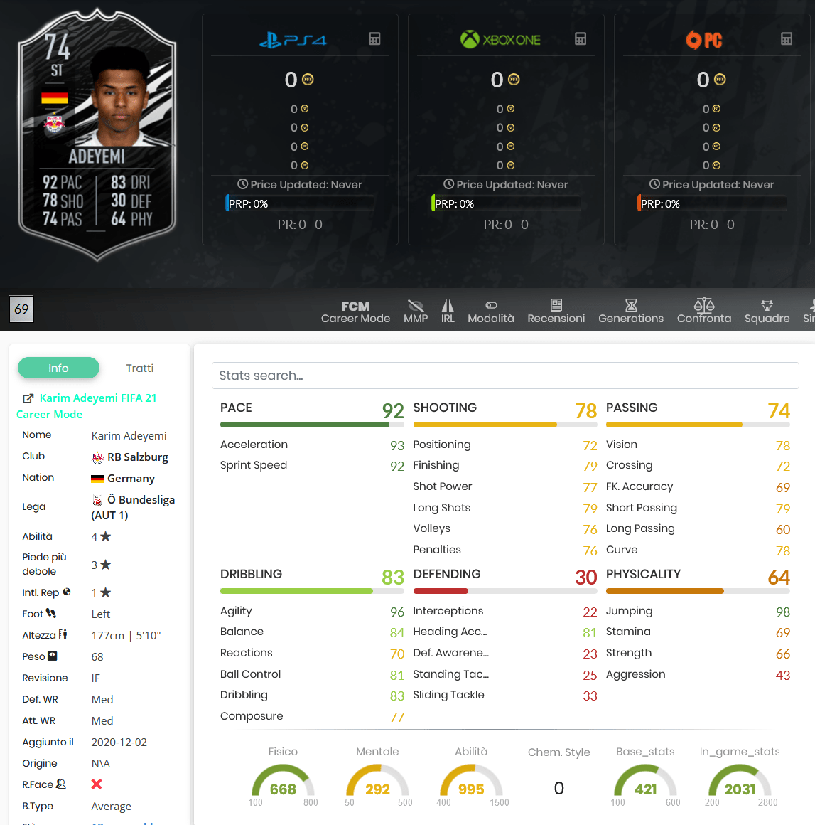 FIFA 21: Obiettivi Karim Adeyemi Silver Stars - Requisiti ...