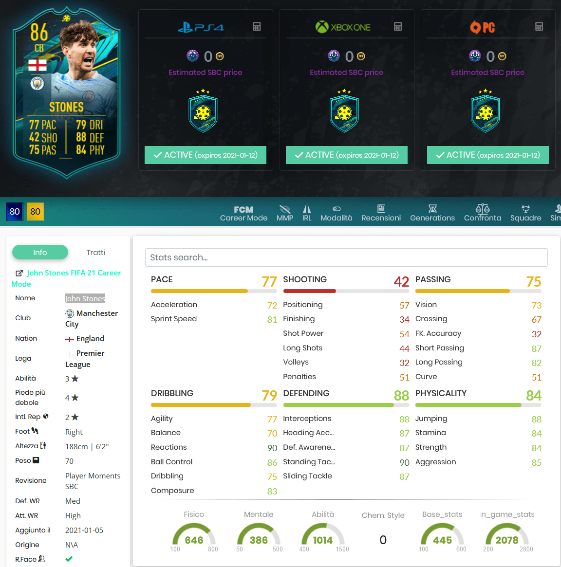 FIFA 21: SBC John Stones Moments – Requisiti e Soluzioni ...