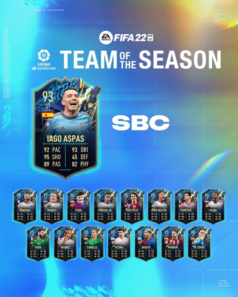 Fifa 22 Sbc Iago Aspas Tots Disponibile Una Nuova Carta Team Of The