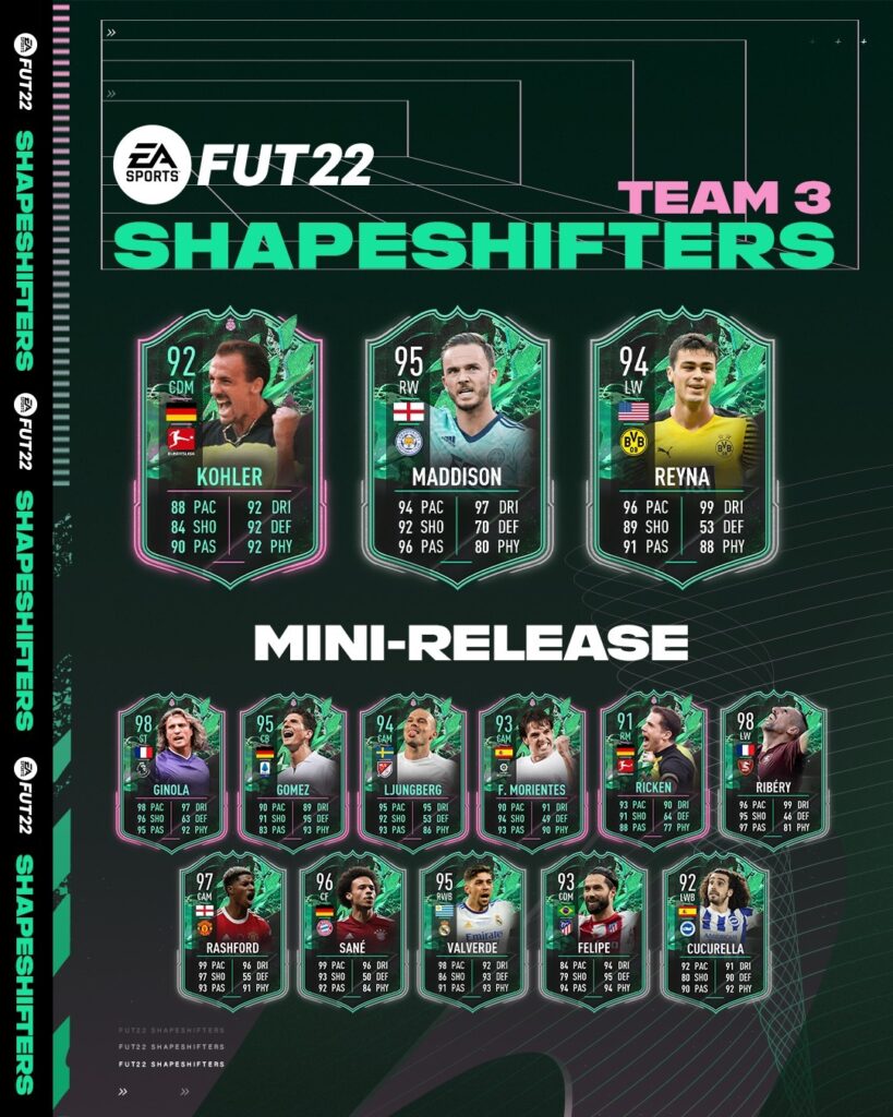 FIFA 22: ShapeShifters Team 3 & Mini Release. Annunciate le nuove carte ...
