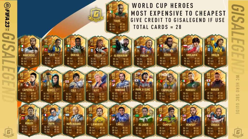 FIFA 23 SBC GS Eroe Base o WC 86+: Lista Completa delle carte ...
