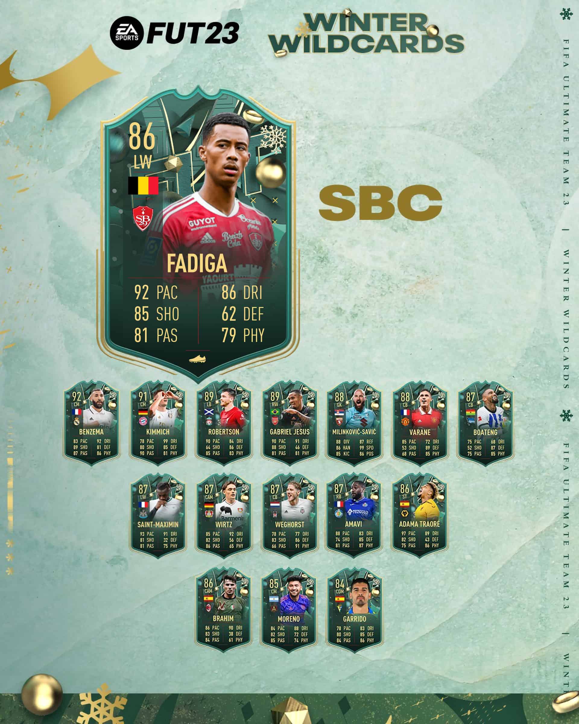 FIFA 23 SBC Noah Fadiga Winter Wildcards: La carta Jolly Invernali del ...