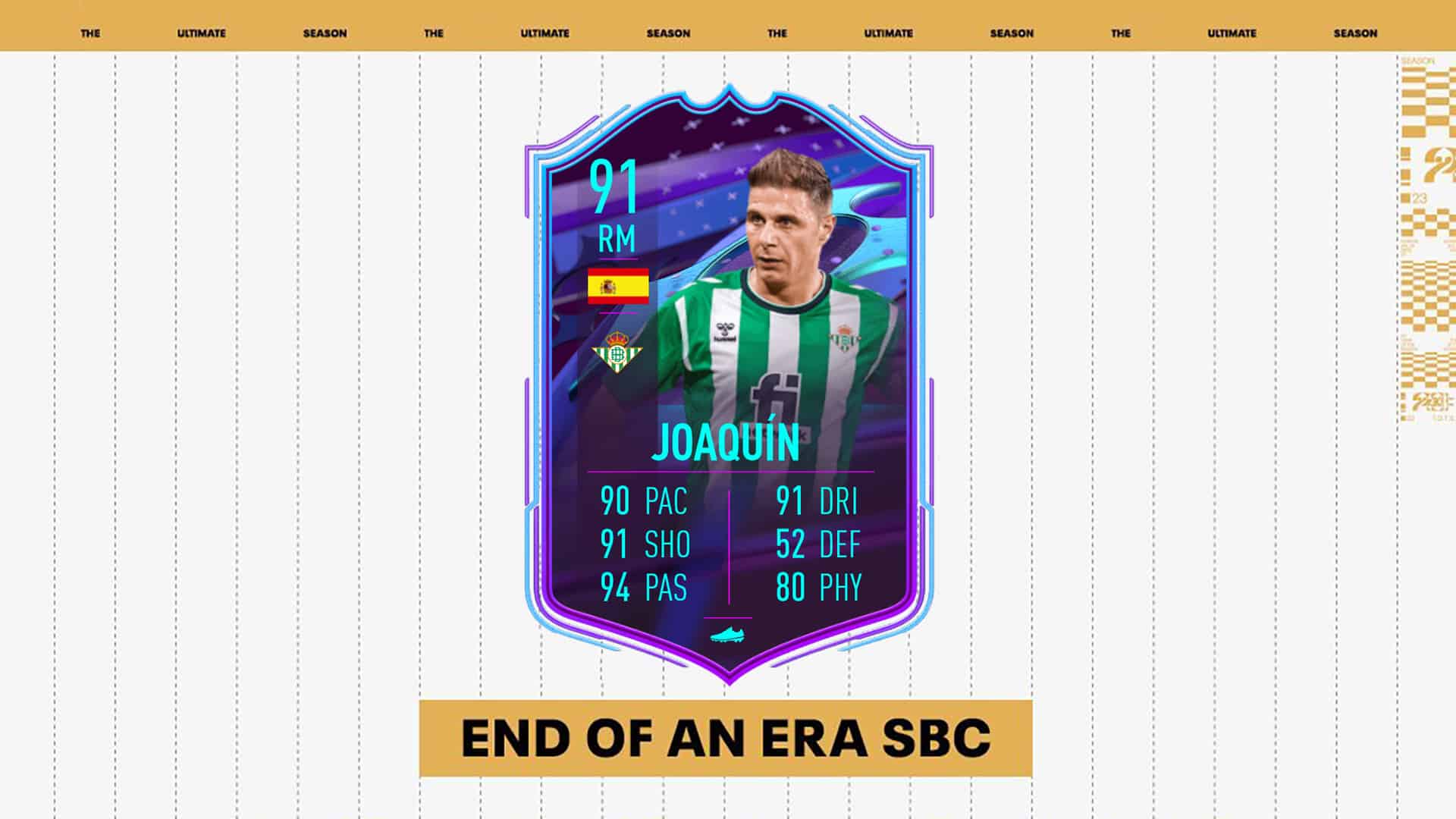 FIFA 23 SBC Joaquin Fine di un'Era: La carta speciale End Of An Era ...