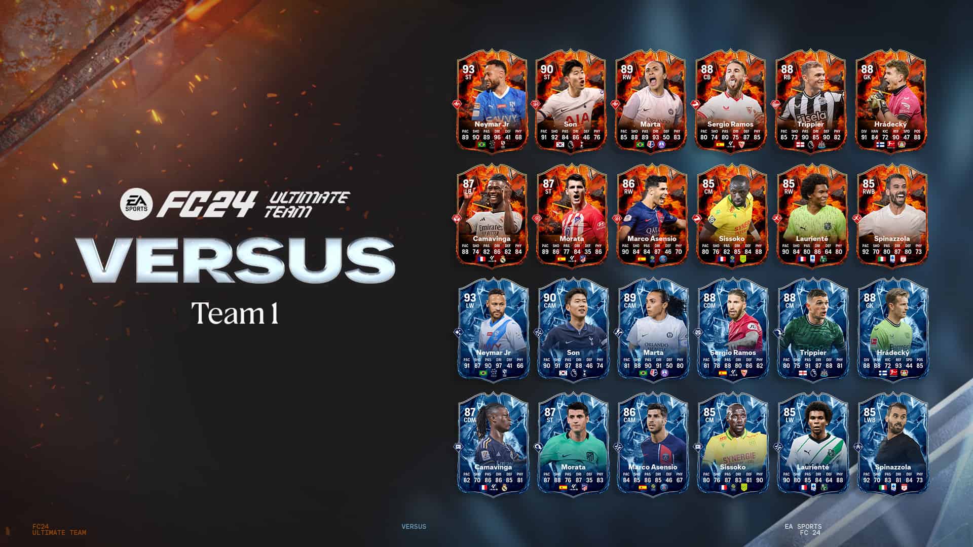 EA Sports FC 24 Squadra Versus Ice Or Fire Le Carte Speciali Ghiaccio ...