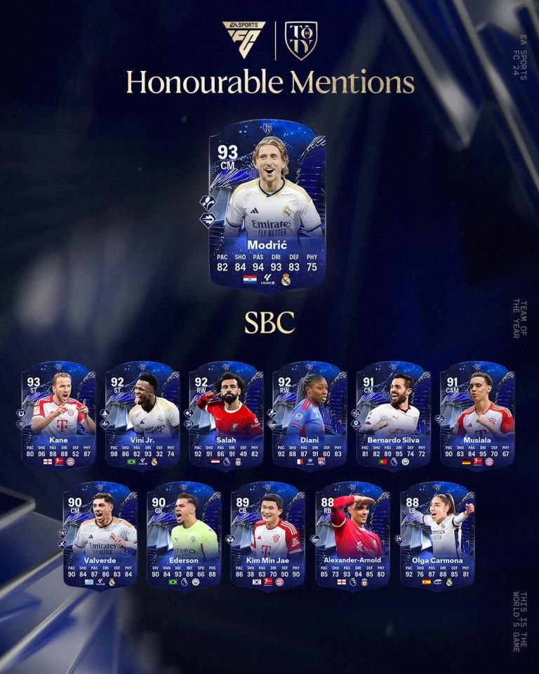 EA Sports FC 24 SBC Luka Modric TOTY Menzioni D’Onore Soluzioni E ...