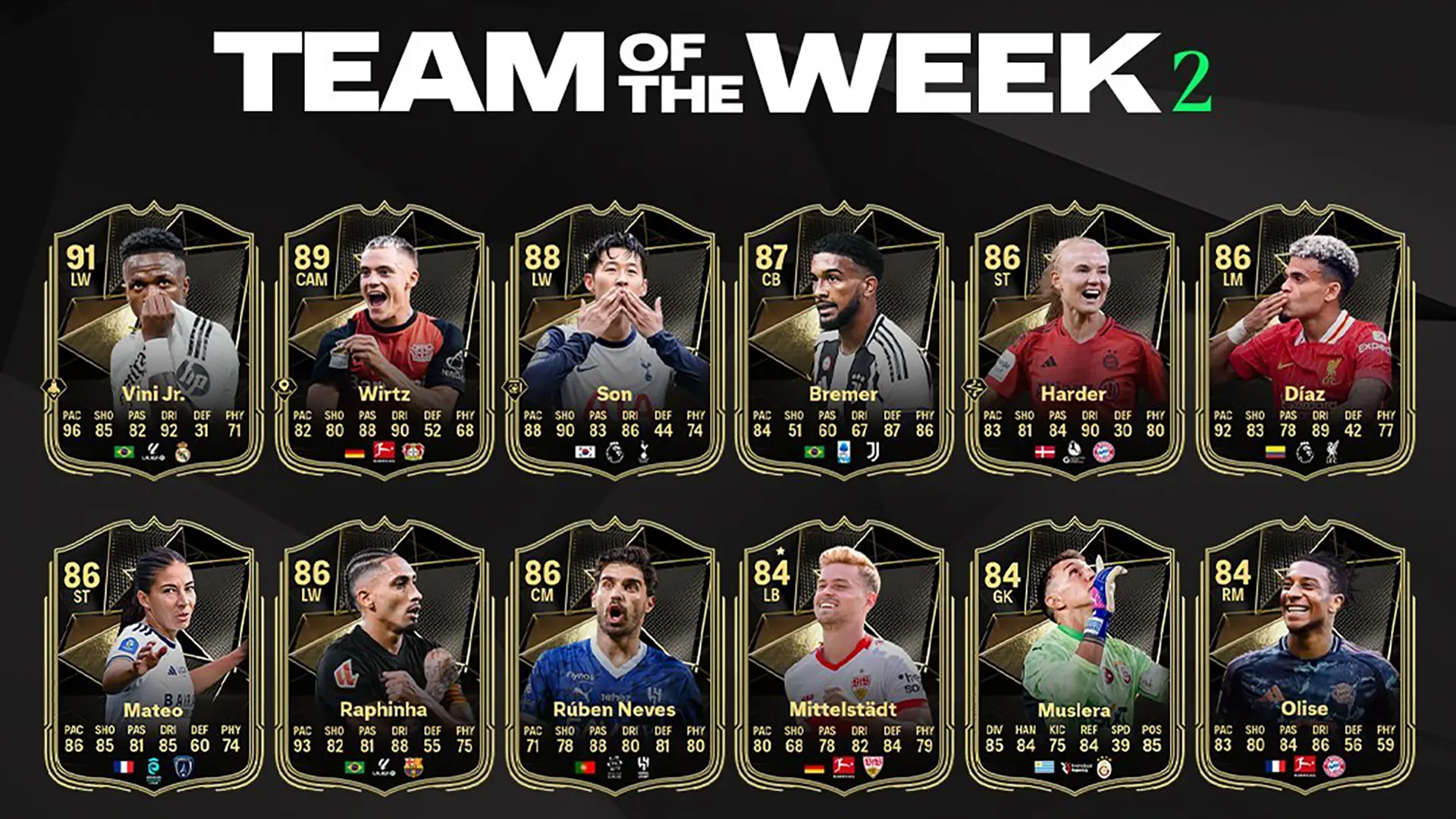 EA FC 25 TOTW 2 Elenco Carte Speciali Squadra Della Settimana Del 25 Settembre - FifaUltimateTeam.it