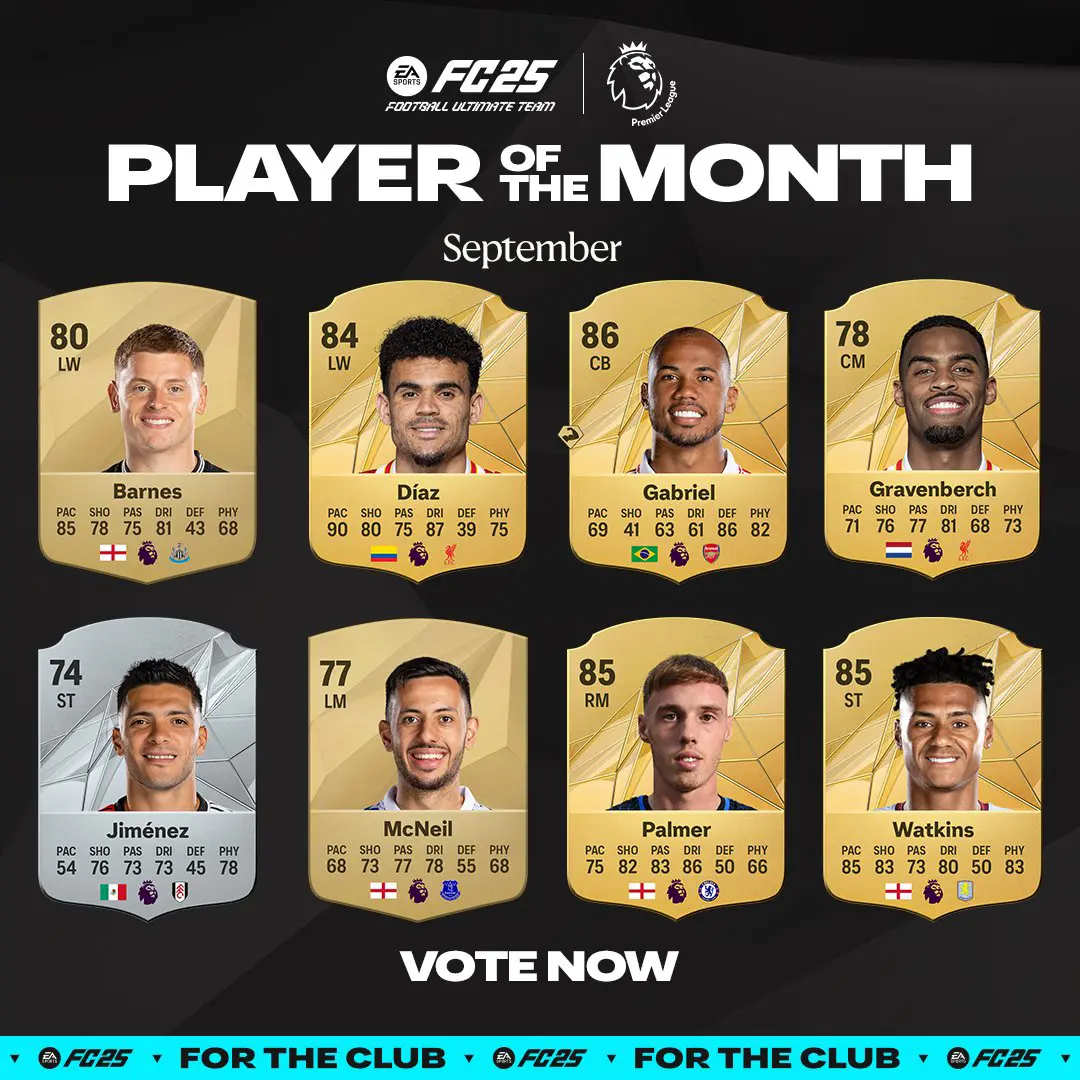 EA FC 25 Candidati POTM Premier League Di Settembre Vota Il Migliore ...