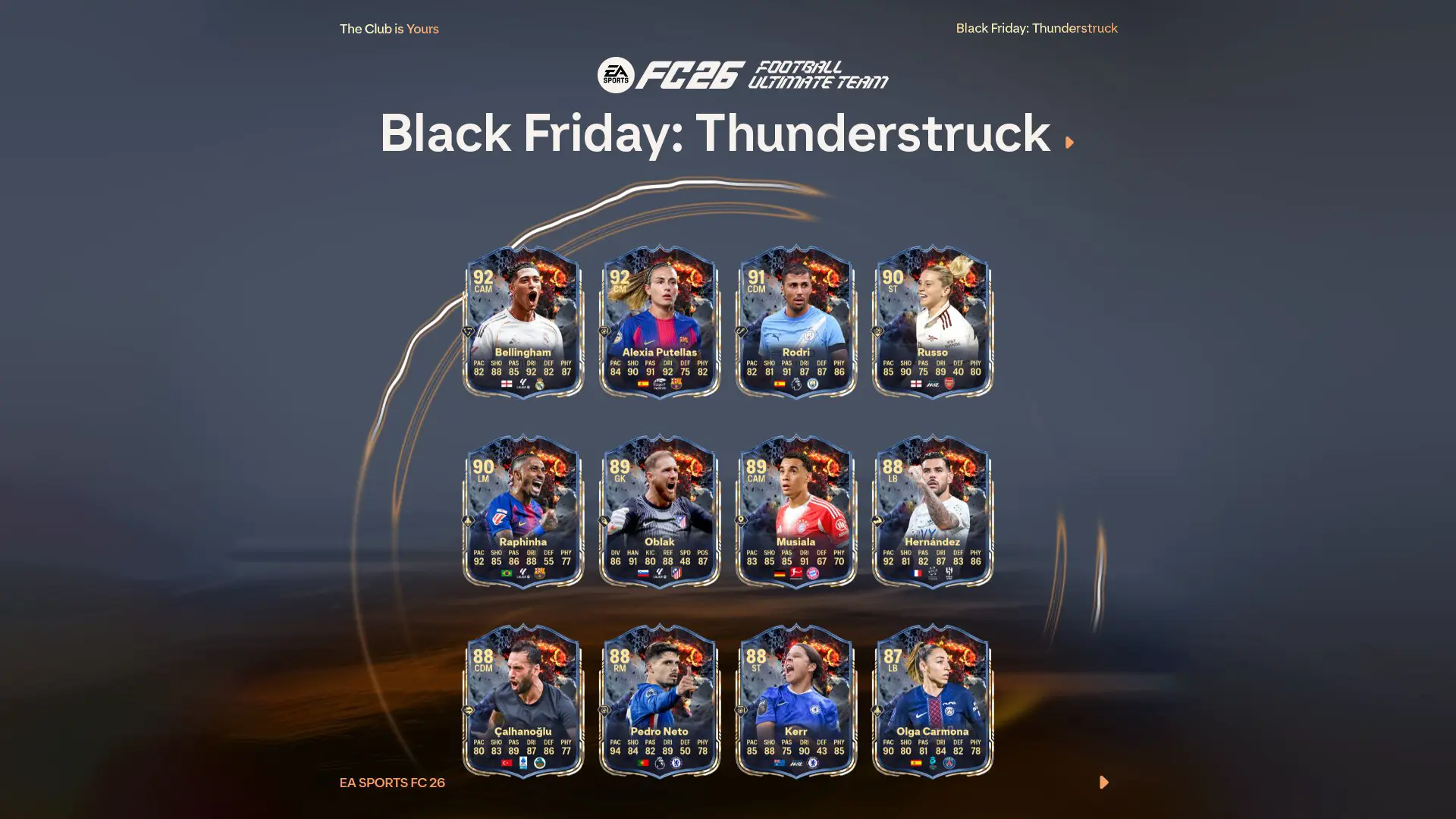 EA FC 26 Team Thunderstruck Elenco Carte Della Squadra Tuono ...